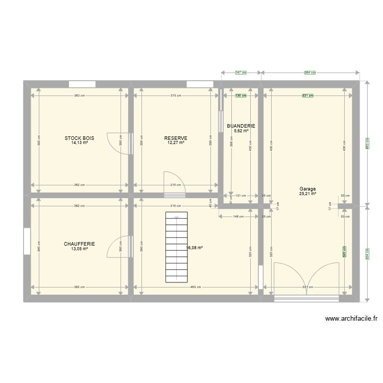 SOUS SOL - Plan 6 pièces 86 m2 dessiné par agomaster