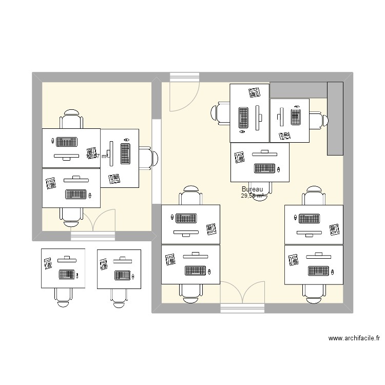 Bureau actuel - Plan dessiné par Equipe Partenaire