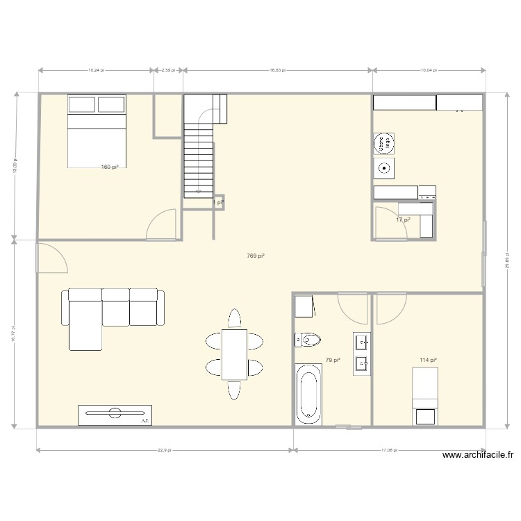 appart bloc 2 - Plan 6 pièces 106 m2 dessiné par SanMunger14