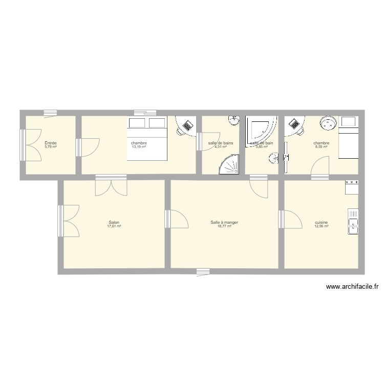 plan théo - Plan 8 pièces 85 m2 dessiné par tcazalm