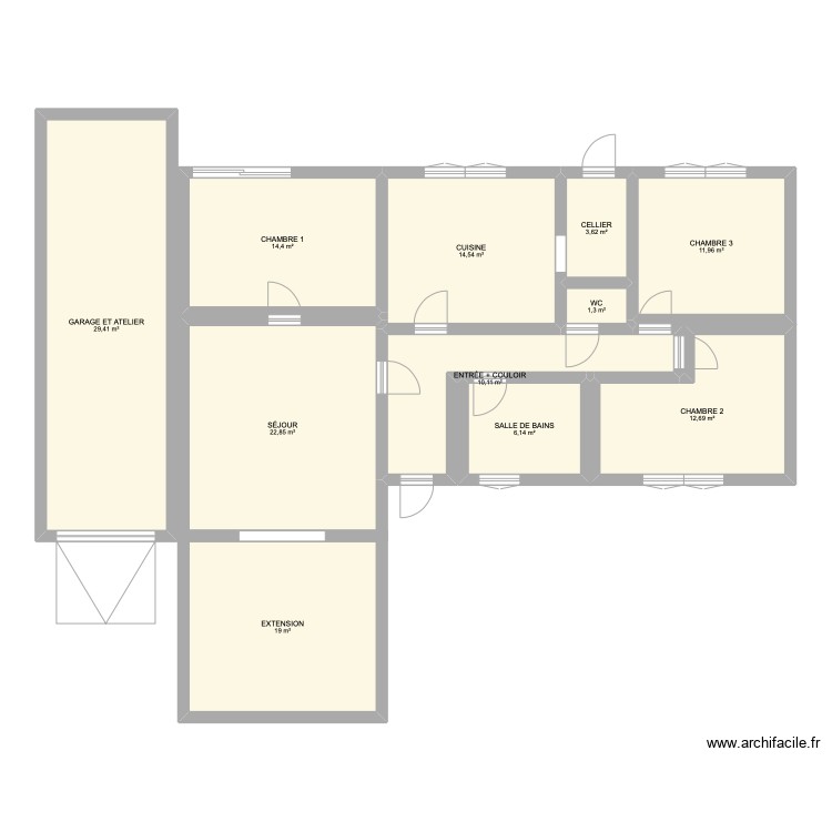 PLAN UIL - Plan 11 pièces 146 m2 dessiné par Pauline_fltr