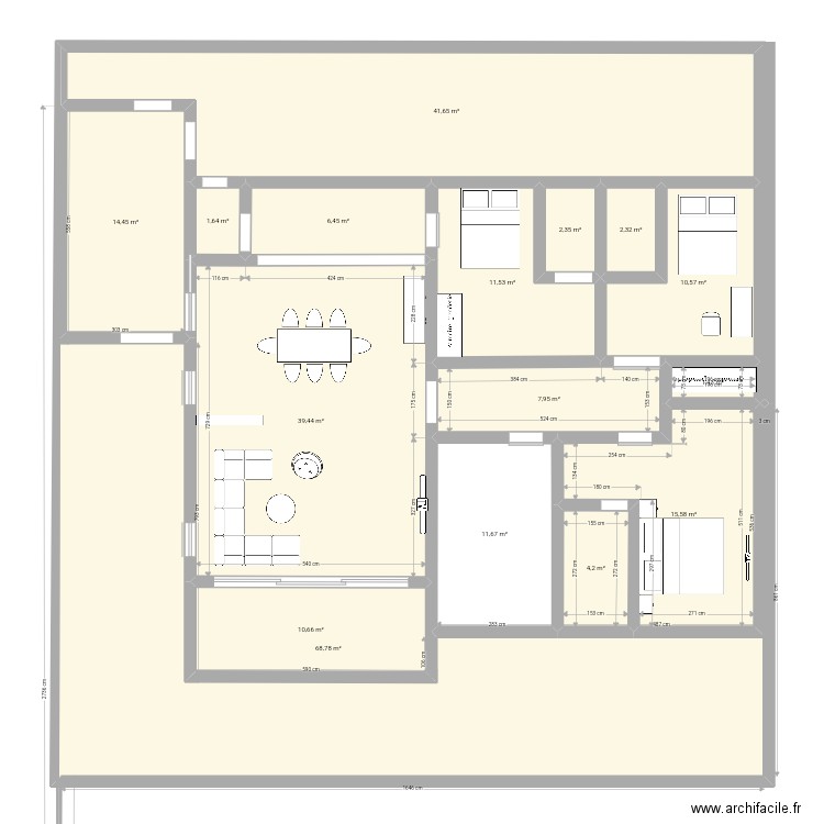 Villa basse 1 - Plan dessiné par MumuD13