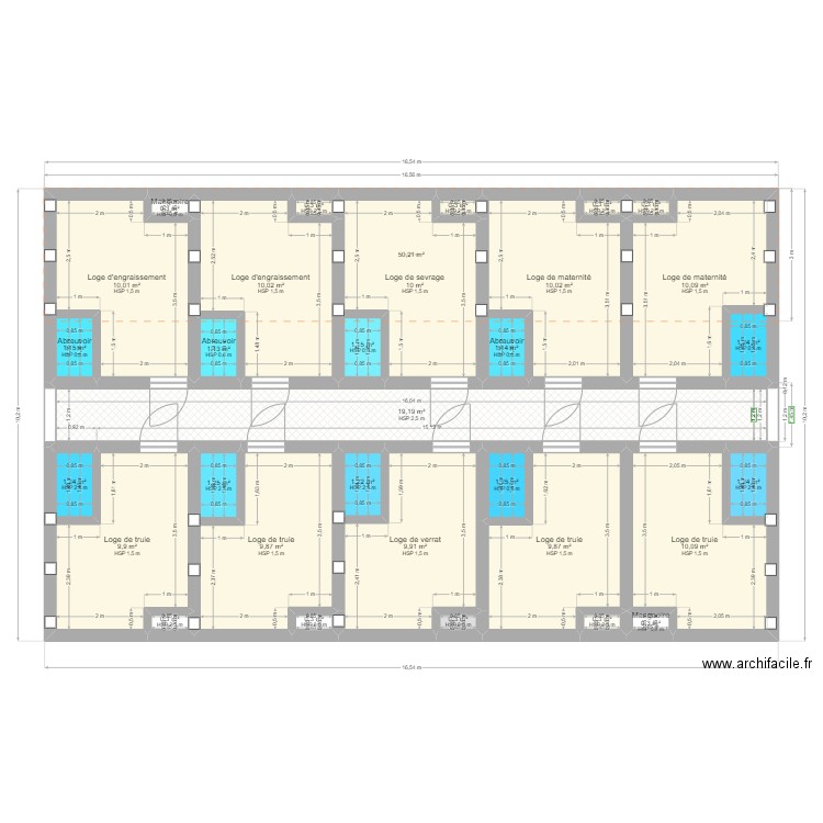 bâtiment porcherie 3 - Plan dessiné par Armelo