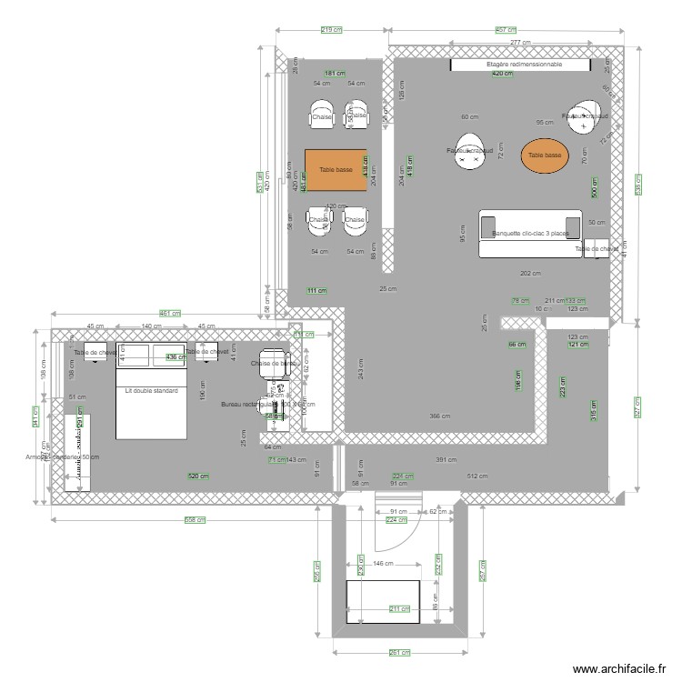 SEJOUR LOGGIA - Plan dessiné par Pépitenvol