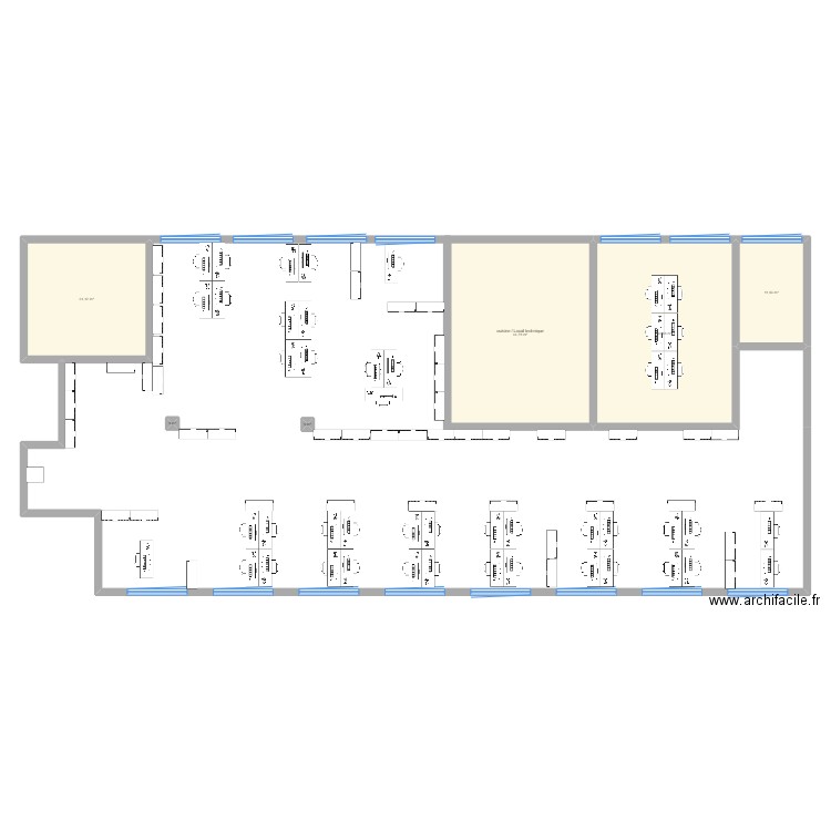 PLAN OPEN SPACE - Plan 6 pièces 124 m2 dessiné par Djemaa