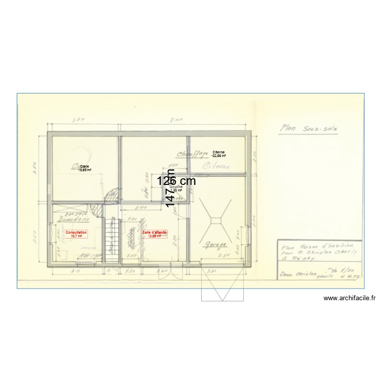 Sous-sol - Plan 6 pièces 52 m2 dessiné par Jeremelaf