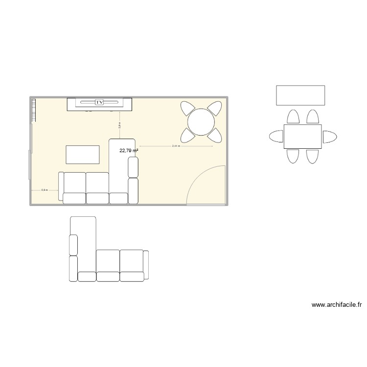 meuble - Plan 1 pièce 23 m2 dessiné par Max-S
