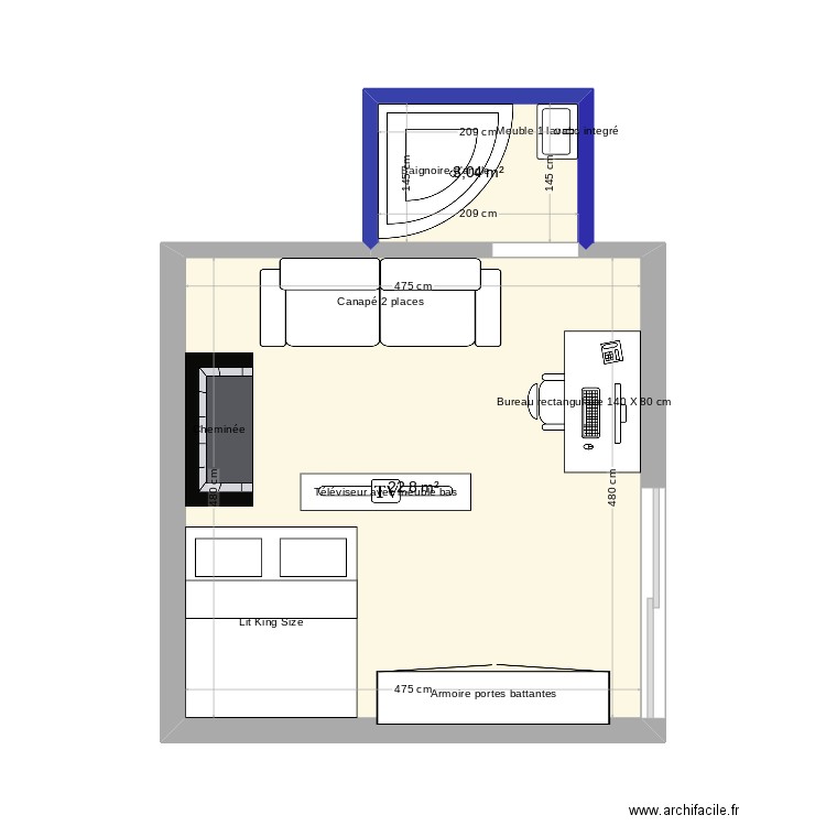 studio - Plan dessiné par vivi_le_serdaigle
