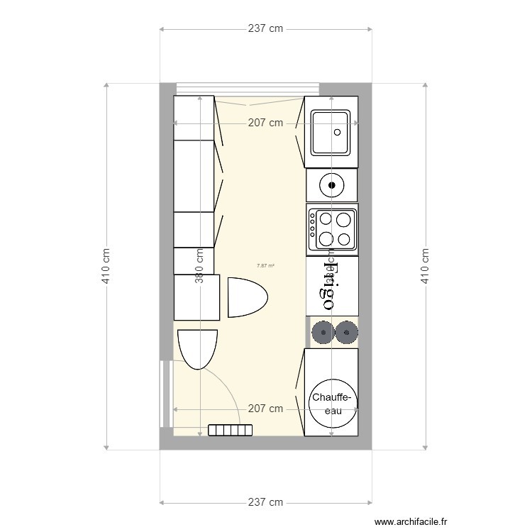 Royan - Plan 1 pièce 8 m2 dessiné par Philippe17