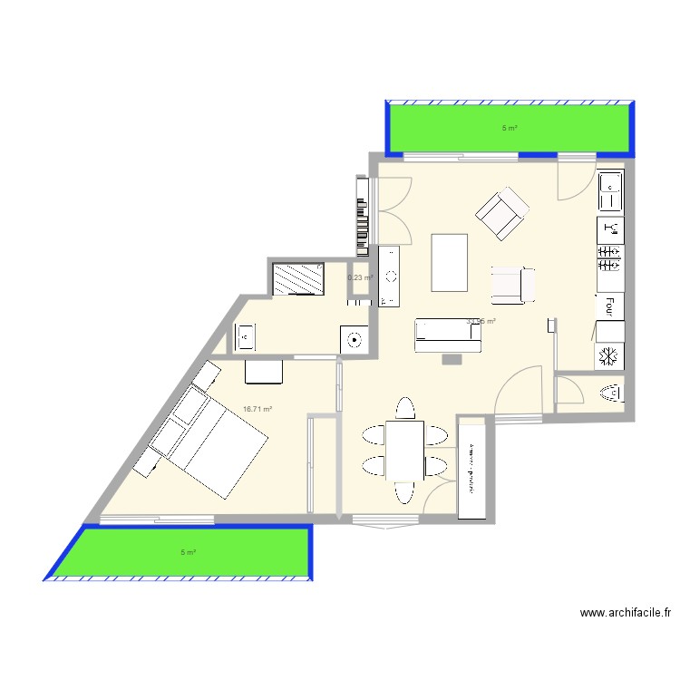 Plan – appart avec balcon – Par Daniel cl ️ | ArchiFacile