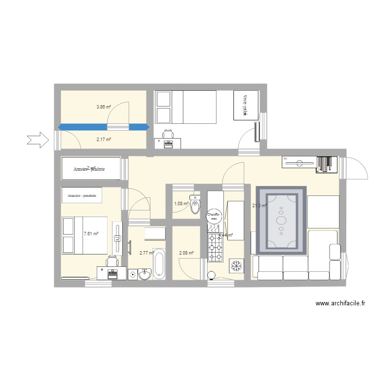 Plan – Logement exemple – Par Niang Lamine ️ | ArchiFacile