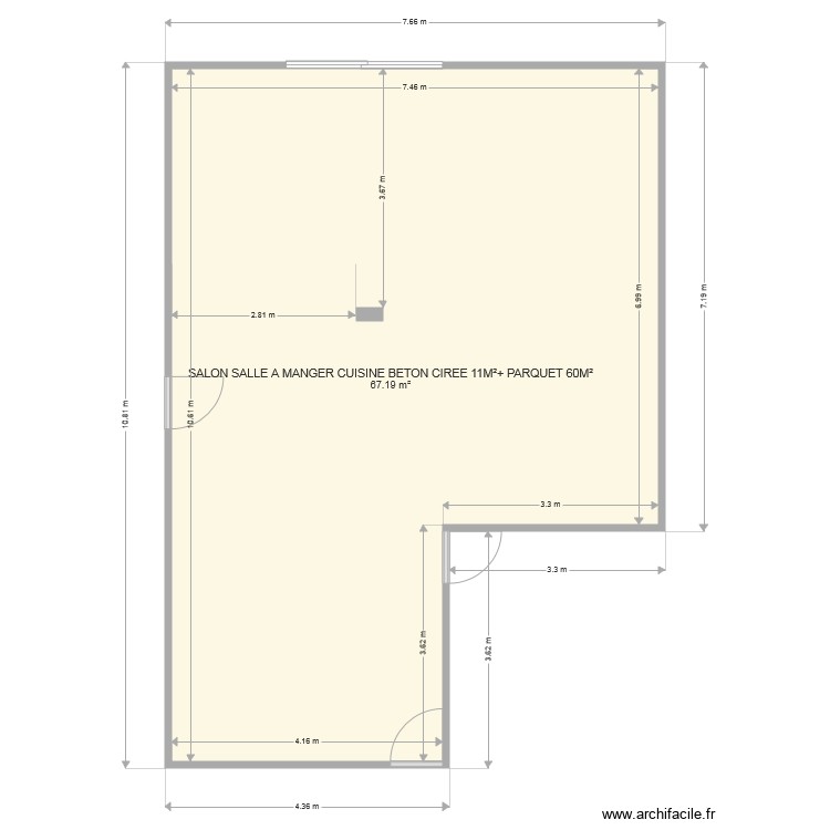 sol pièce principale 1 - Plan dessiné par galine