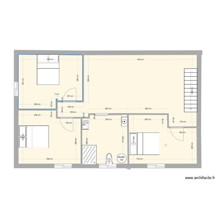 sous sol - Plan 4 pièces 74 m2 dessiné par anthony85440