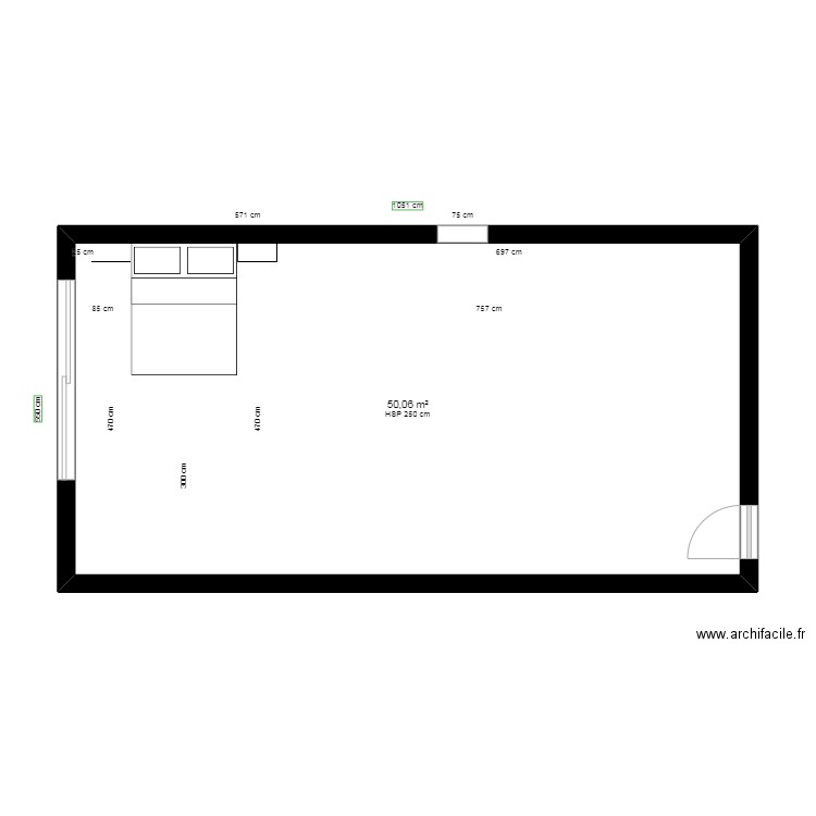 Plan – Plan chambre en rectangle – Par Koultt ️ | ArchiFacile
