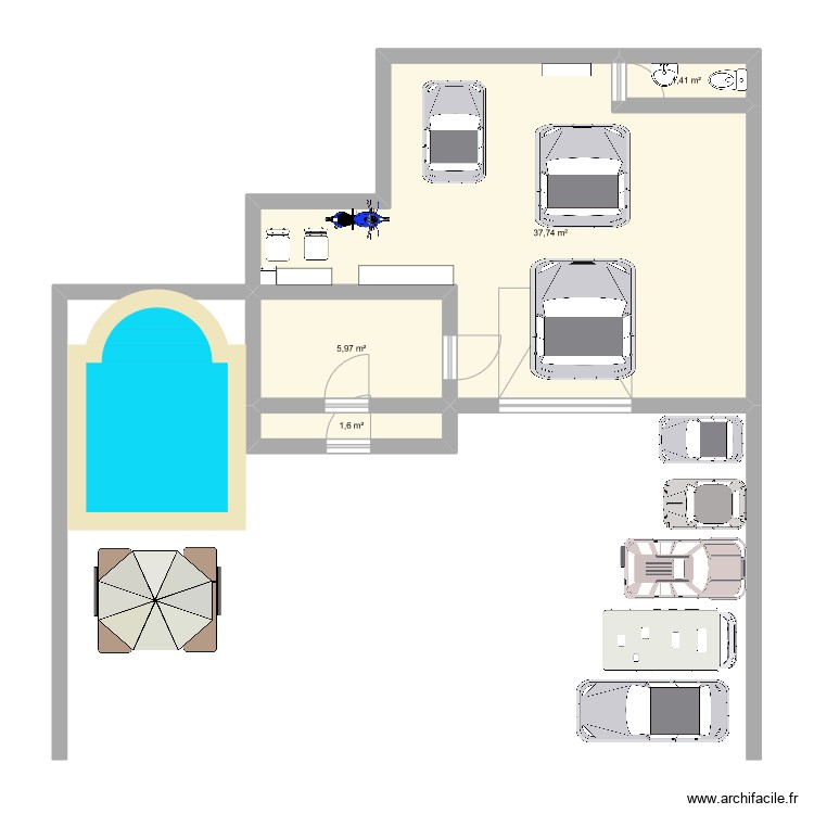 Garage - Plan 4 pièces 47 m2 dessiné par evan08940