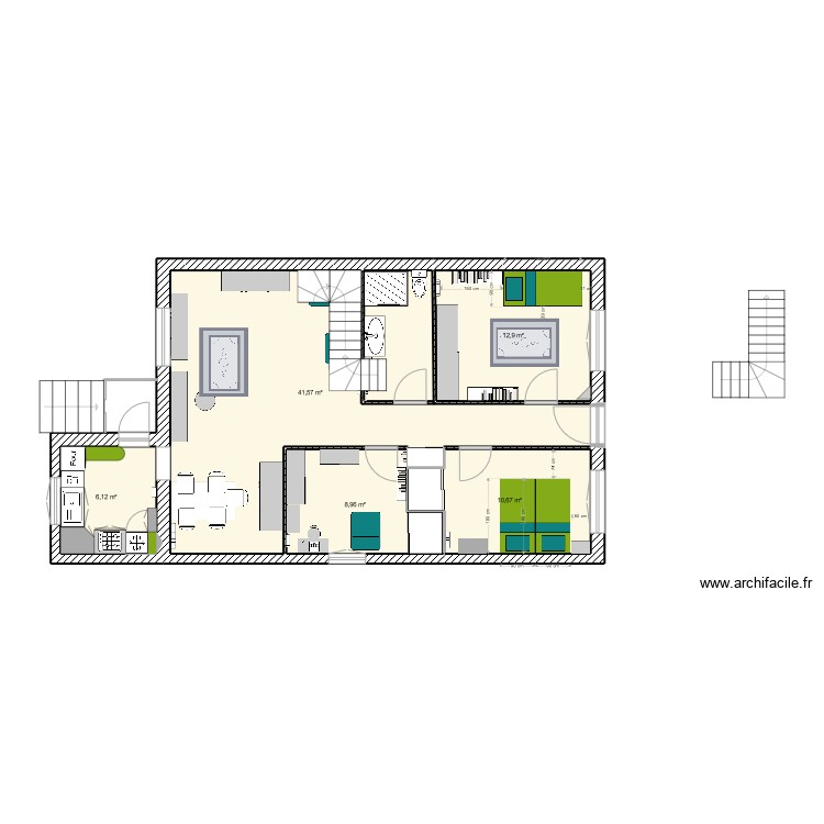 moulin rouge 3 - Plan 5 pièces 80 m2 dessiné par fredelor17