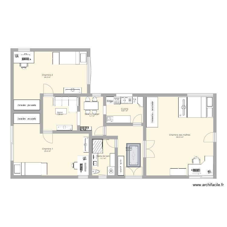 1357 - Plan 8 pièces 121 m2 dessiné par Emma1350