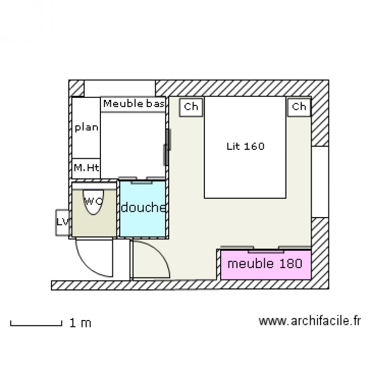 Plan – chambre douche 2 – Par bendoudou40 ️ | ArchiFacile