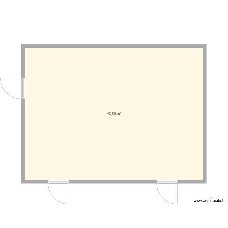 plan au sol - Plan 1 pièce 44 m2 dessiné par Apteka