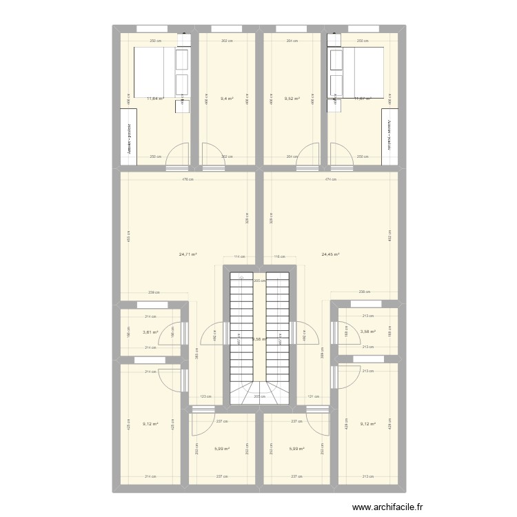 Plan – Plan maison 150 metres 2 appart – Par belkhayat ️ | ArchiFacile