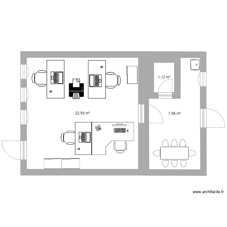 bureau - Plan dessiné par OFACADE
