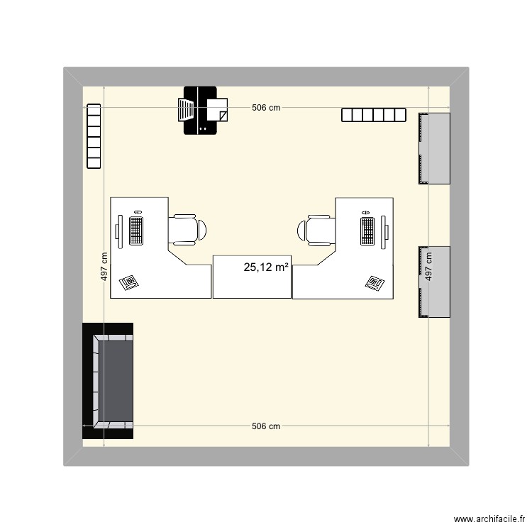 Bureau - Plan dessiné par Vivivdv