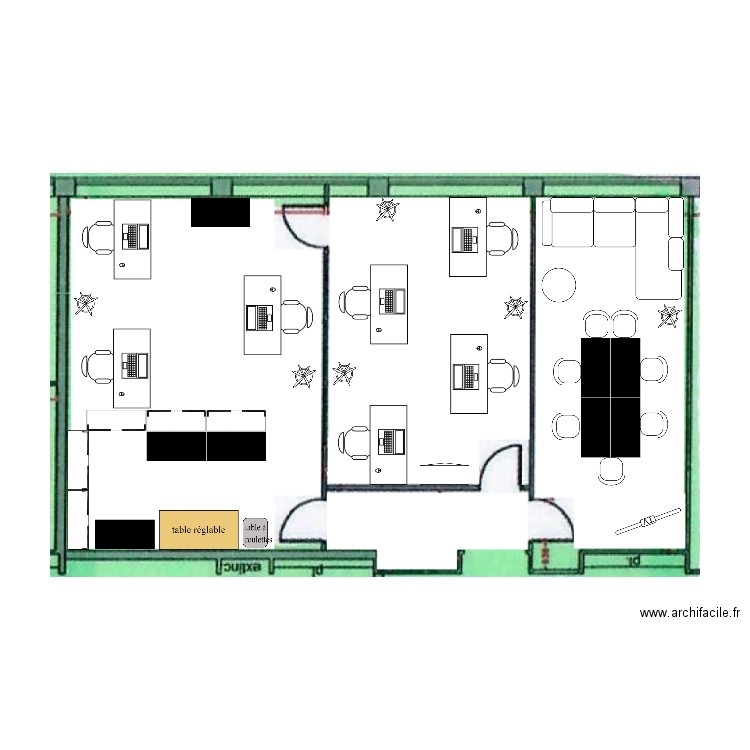 Bureaux 1 - Plan dessiné par hemkadir