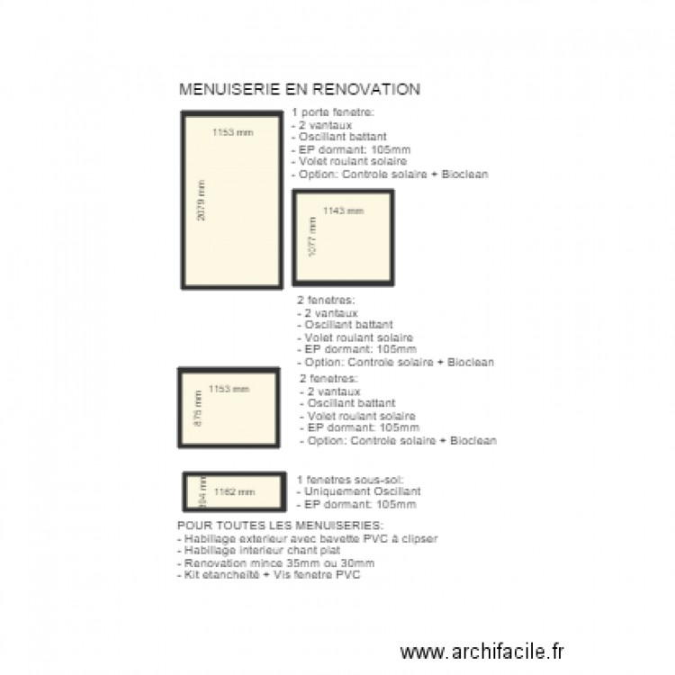 Plan – MENUISERIE EN RENOVATION – Par jerome91180 ️ | ArchiFacile