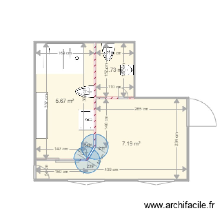 SDB plan2 - Plan dessiné par mmmgui