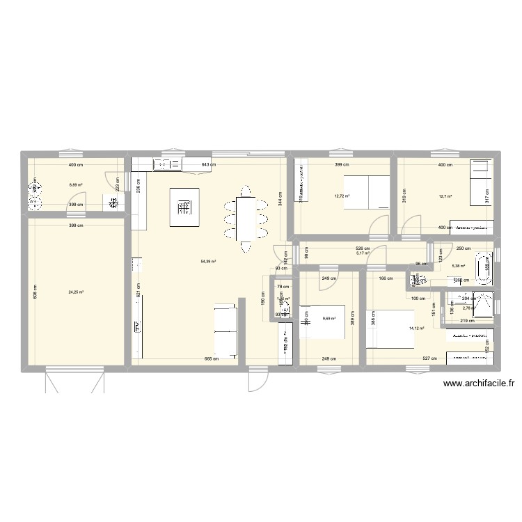 maison - Plan 11 pièces 142 m2 dessiné par Whit7lng