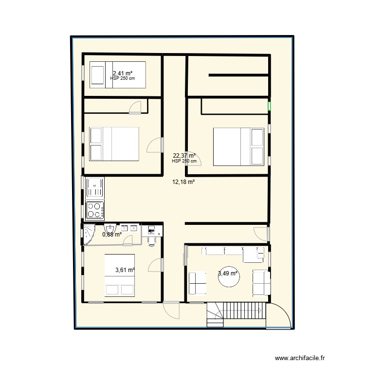 YOU - Plan 6 pièces 80 m2 dessiné par 20140421