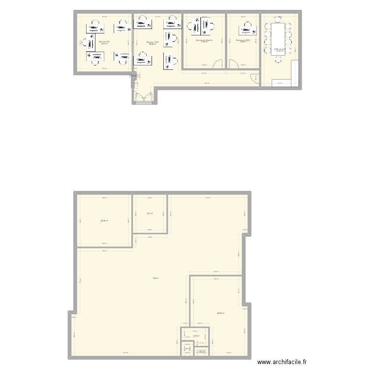 Plan – Nouveaux et anciens locaux – Par Gautier Brunet ️ | ArchiFacile