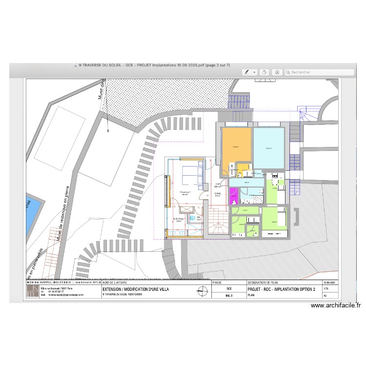 Cassis plan R0 avec - Plan 17 pièces 68 m2 dessiné par MaximeTaccoen