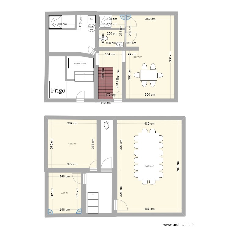 RDC batiment chauffeur v2 - Plan 4 pièces 89 m2 dessiné par Danonilo