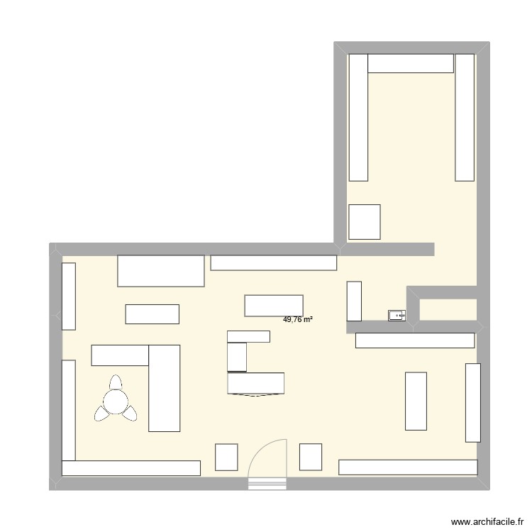 bijouterie l'ecrin des tendances plan - Plan 1 pièce 50 m2 dessiné par ...