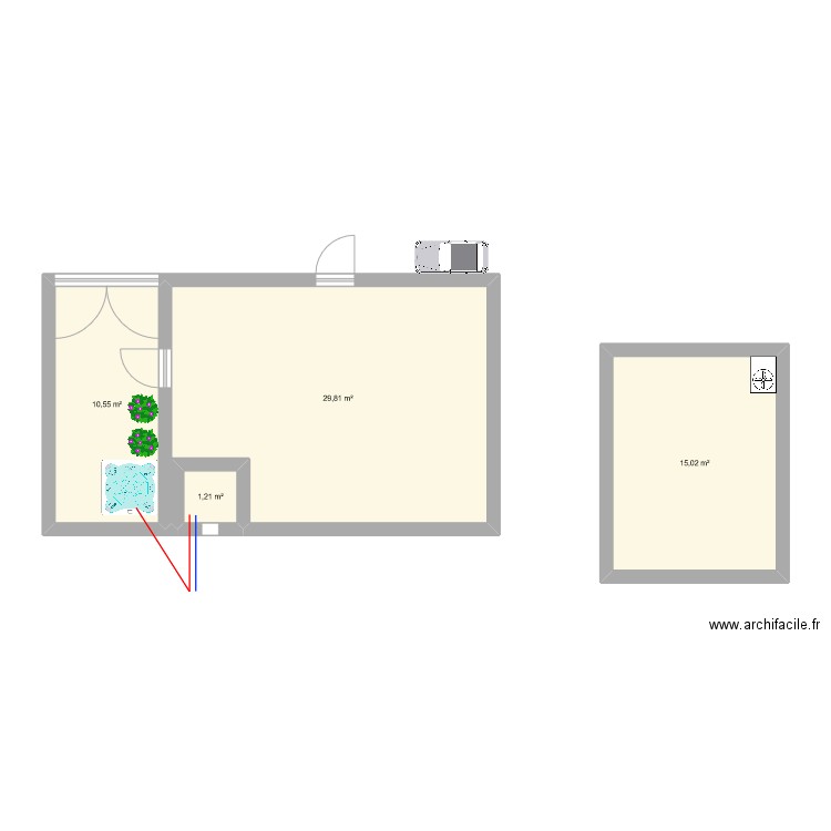 Home stagging - Plan 4 pièces 57 m2 dessiné par ...