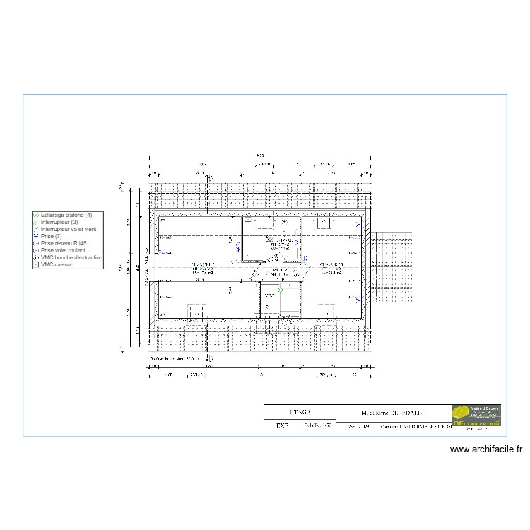 Hardelot Etage - Plan dessiné par PierreLouis Deledalle