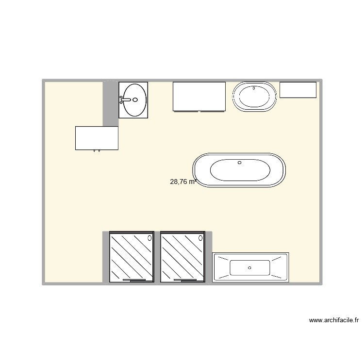 F5 SDB - Plan 1 pièce 29 m2 dessiné par jlnm24