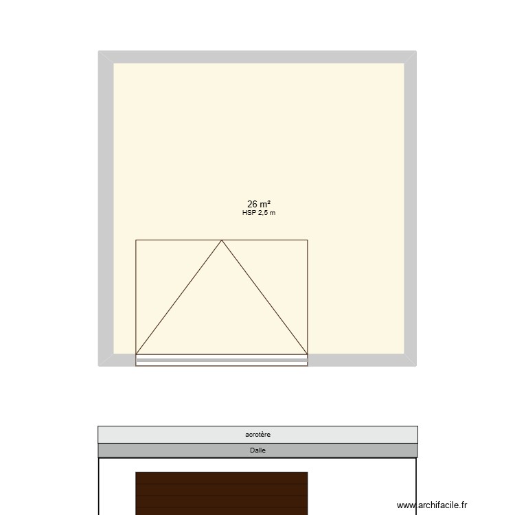 atelier - Plan 3 pièces 33 m2 dessiné par samzz