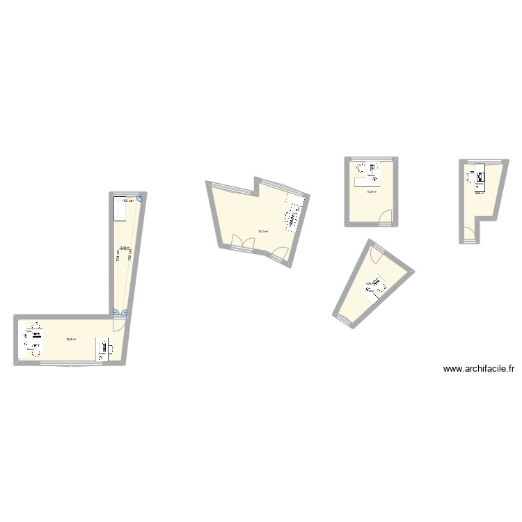 Bureaux - Plan 6 pièces 77 m2 dessiné par GBERNIER95