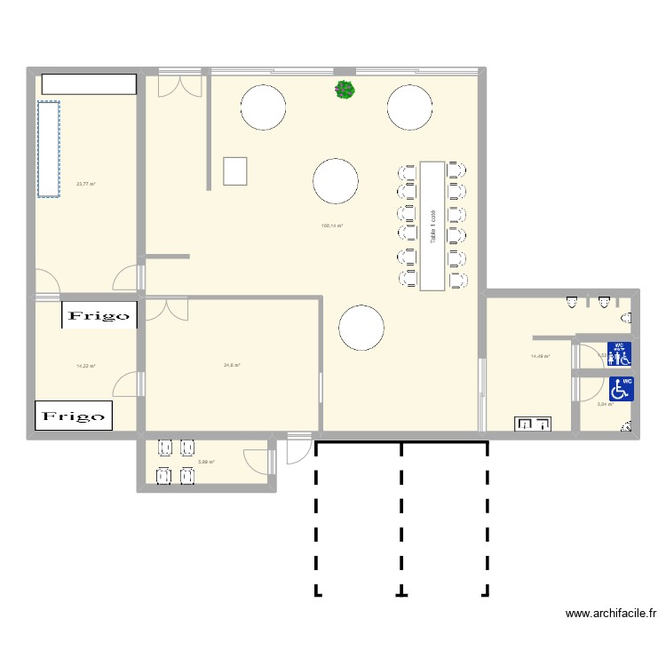 restaurant victoire corentin - Plan 8 pièces 155 m2 dessiné par CorentinJ