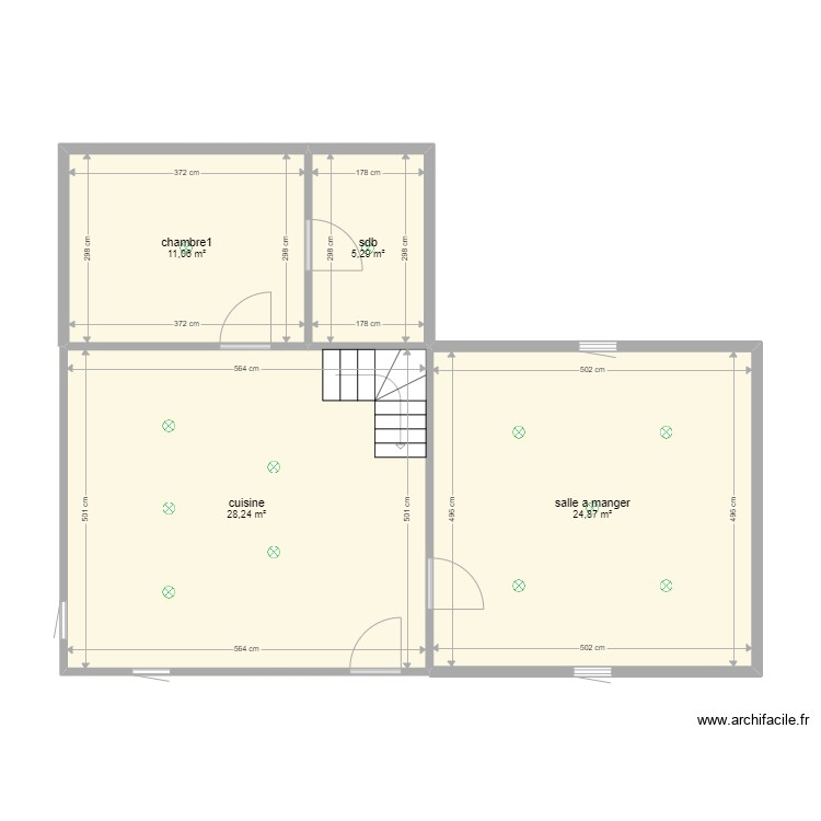 chantier clem - Plan 4 pièces 69 m2 dessiné par melelec