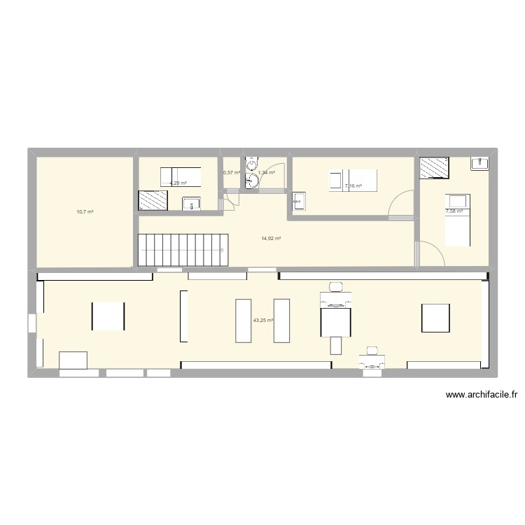 bs - Plan 8 pièces 90 m2 dessiné par sayane