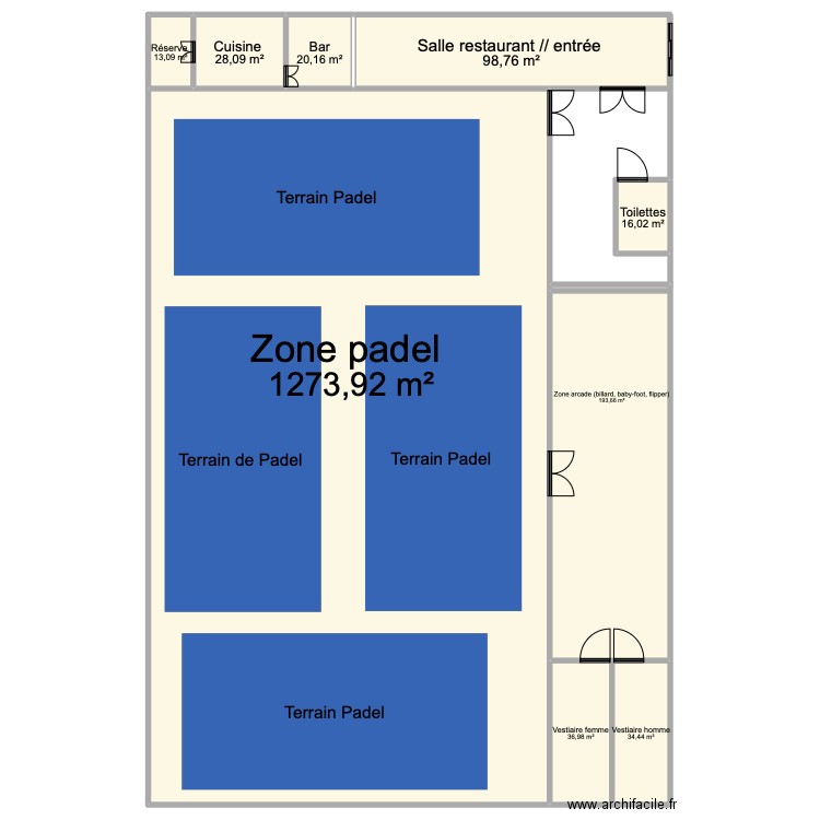Padel - Plan 9 pièces 1715 m2 dessiné par Lilian2326