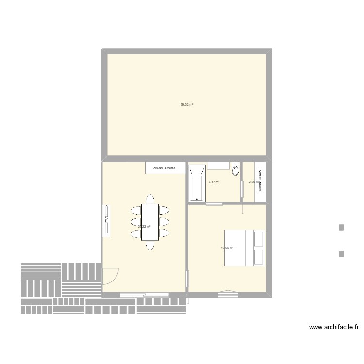 plan maison - Plan 5 pièces 89 m2 dessiné par santho73