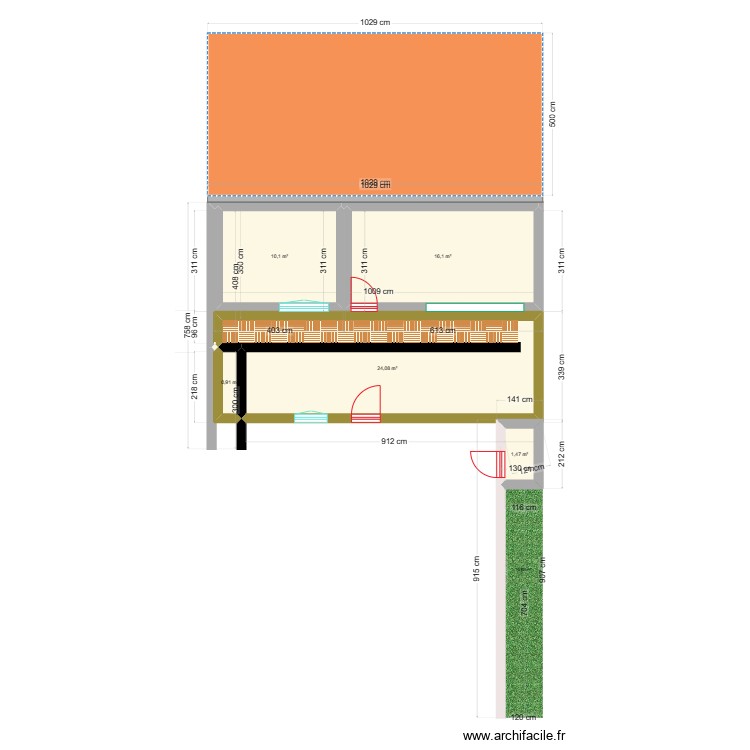 plan coupe - Plan 6 pièces 118 m2 dessiné par Helpservices