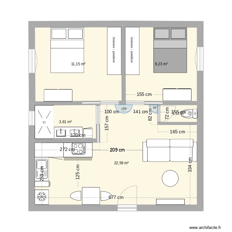 Plan – Maison 55m² – Par MorganeR ️ | ArchiFacile