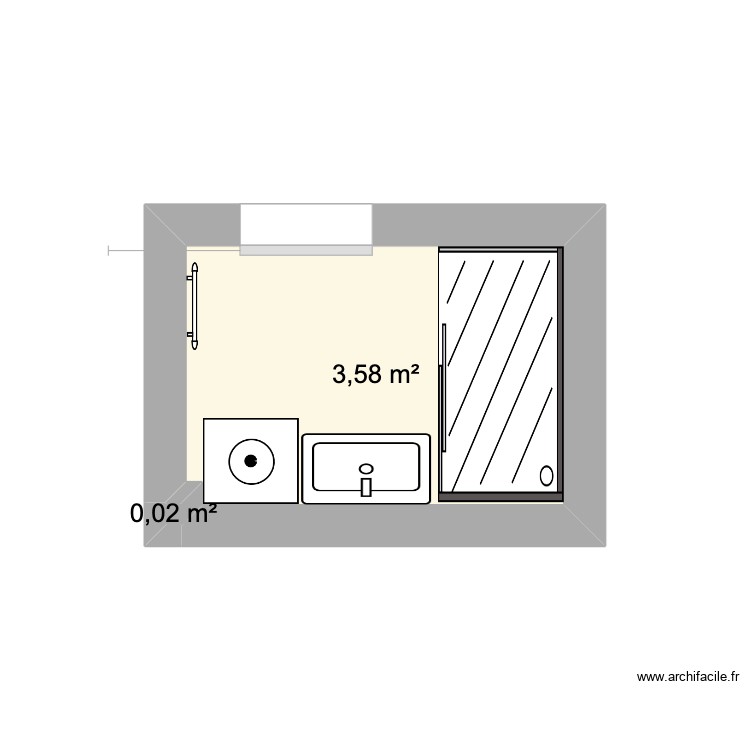 SDB - Plan 2 pièces 4 m2 dessiné par Magelle