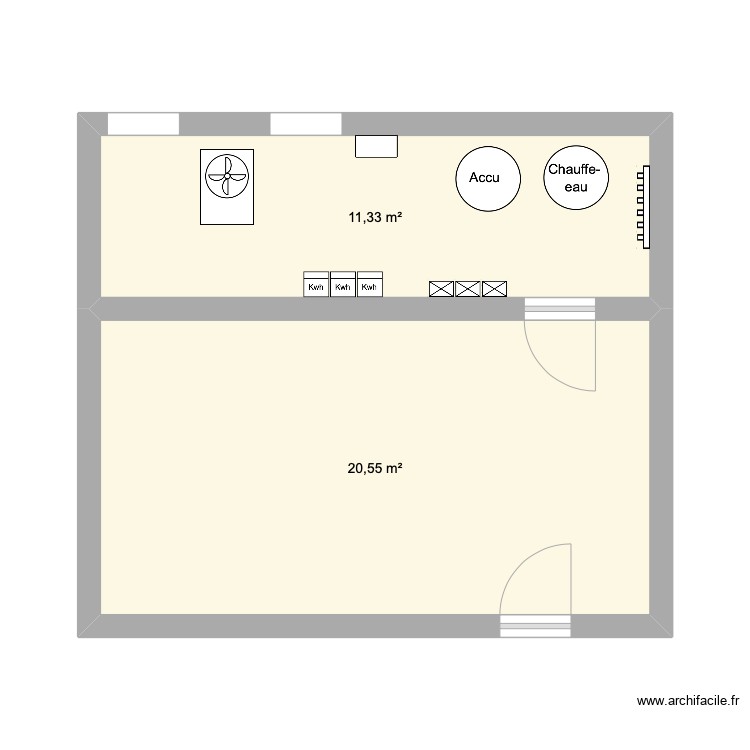 Local technique - Plan dessiné par etiennech