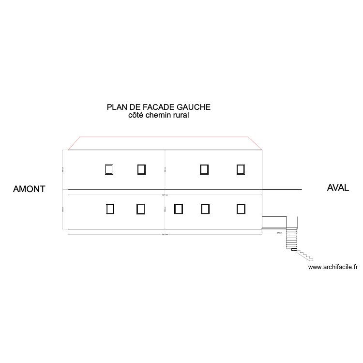 plan de facade gauche - Plan dessiné par KekeLulu972